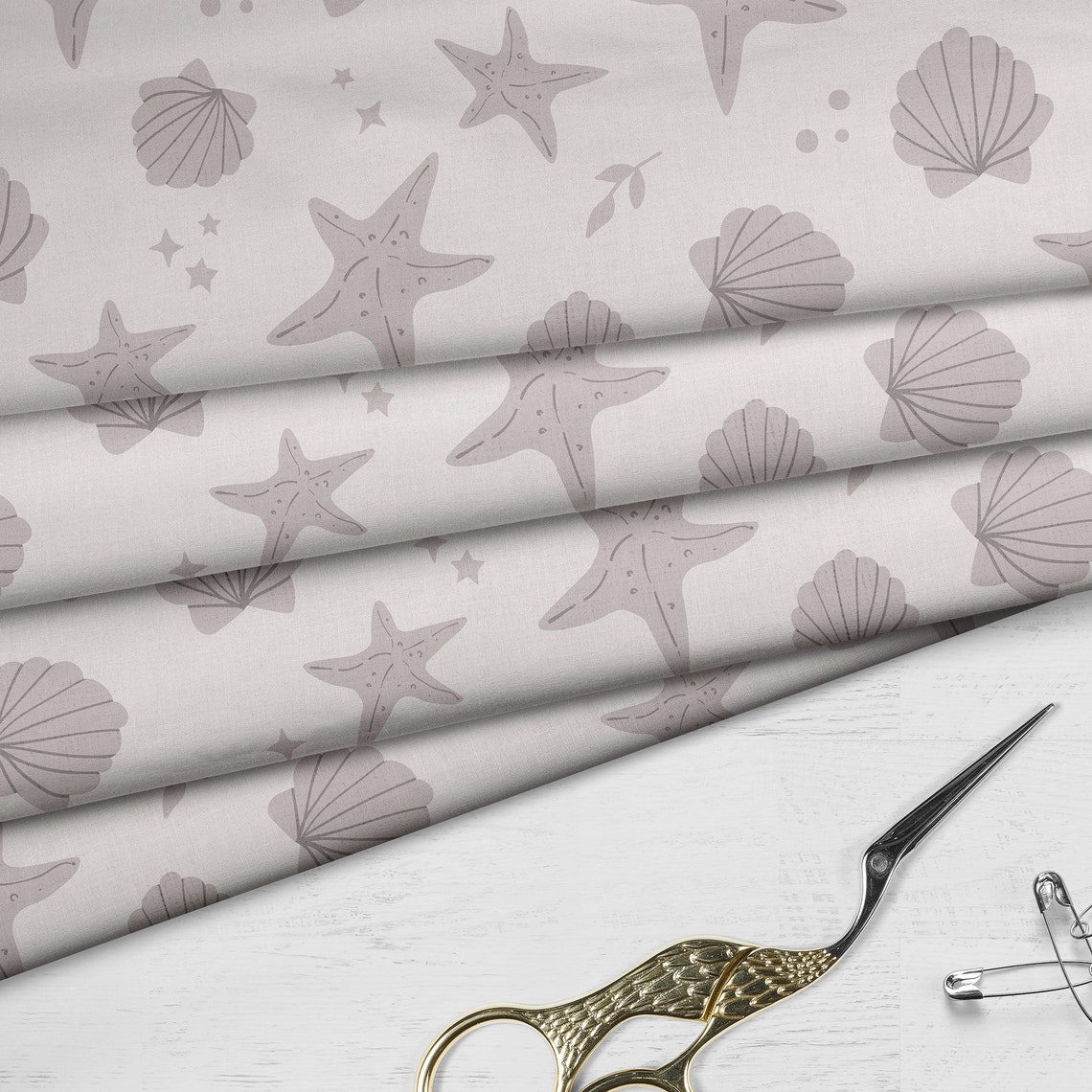 Boho Sea Shell Sea Life Pattern, Digital Seamless Pattern for Fabrics ...