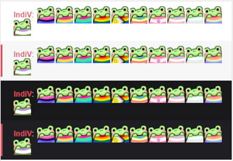 FREE Pride Flag Frogs LGBTQ Emotes for Twitch/discord - Etsy