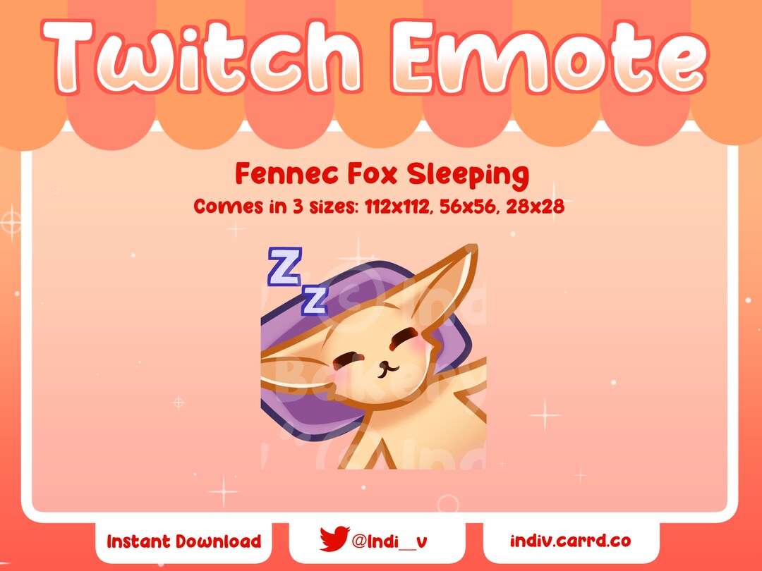 Kawaii Fennec Fox Sleeping Tired Emote for Twitch/discord - Etsy Canada