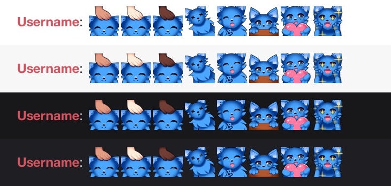 Kawaii Blue Wolf Furry Emote Pack Excited, Dead, Heart, Headpat, Wave ...