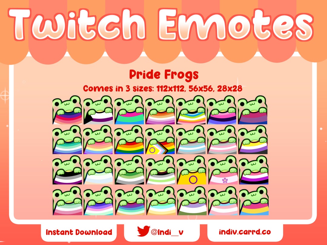 FREE Pride Flag Frogs LGBTQ Emotes for Twitch/discord - Etsy