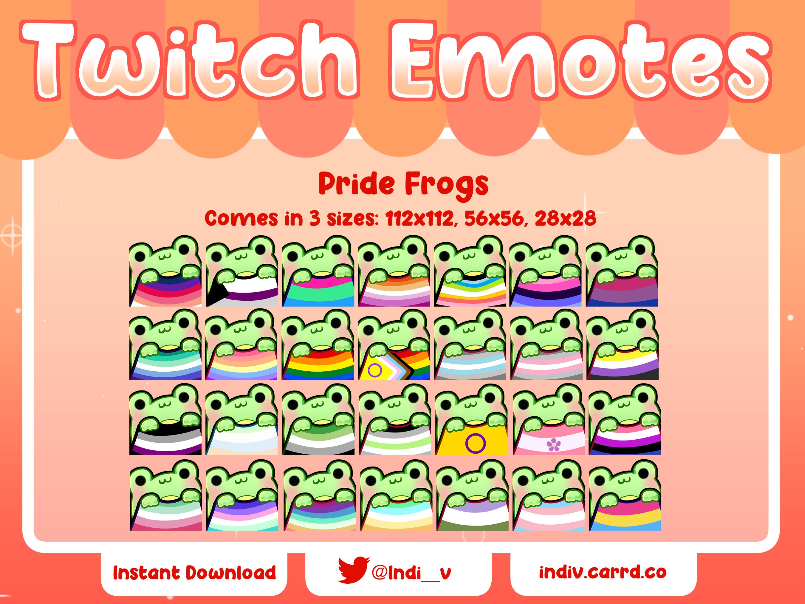 FREE Pride Flag Frogs LGBTQ Emotes for Twitch/discord - Etsy