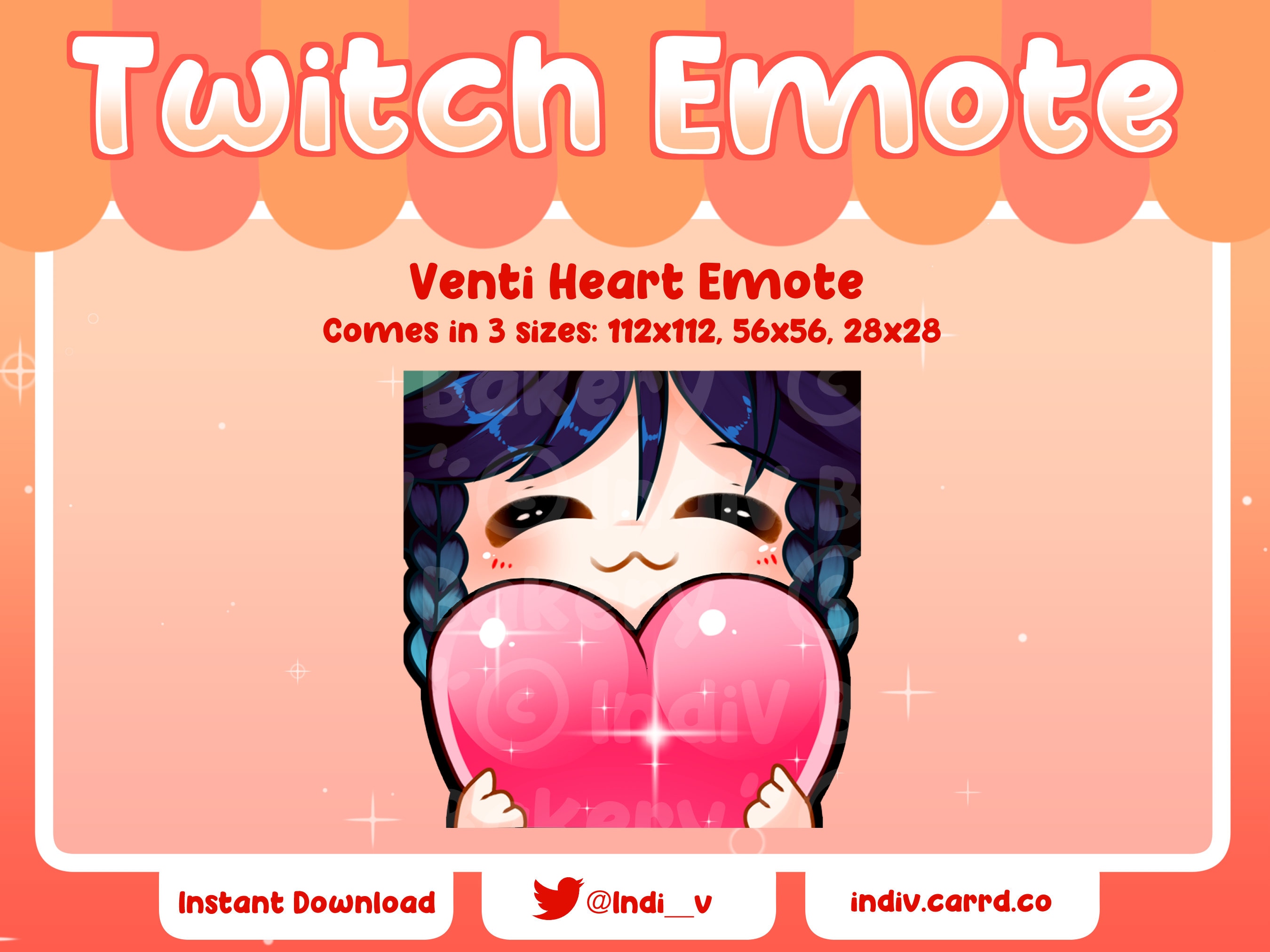 Kawaii Venti Genshin Impact Emote Heart Love for Discord/twitch - Etsy ...