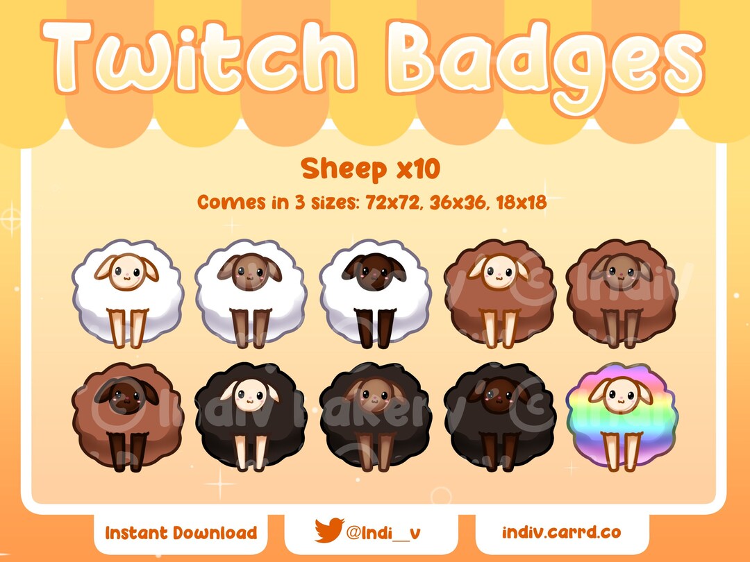 Kawaii Sheep Sub/bit Badges for Twitch/discord - Etsy