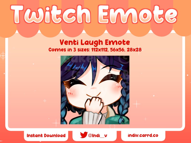 Kawaii Venti Genshin Impact Emote Giggle Laugh for Discord/twitch - Etsy