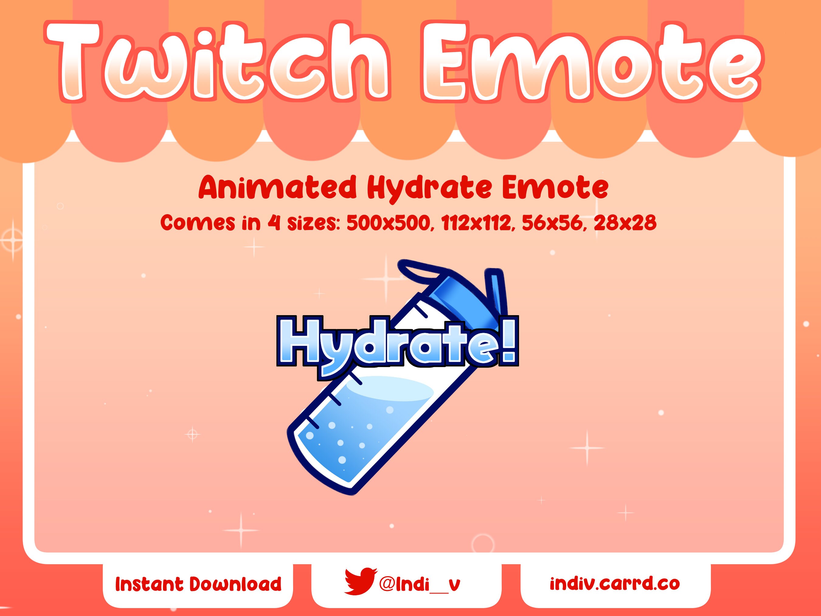 ANIMATED Hydrate Water Bottle Emote for Twitch/discord - Etsy Australia