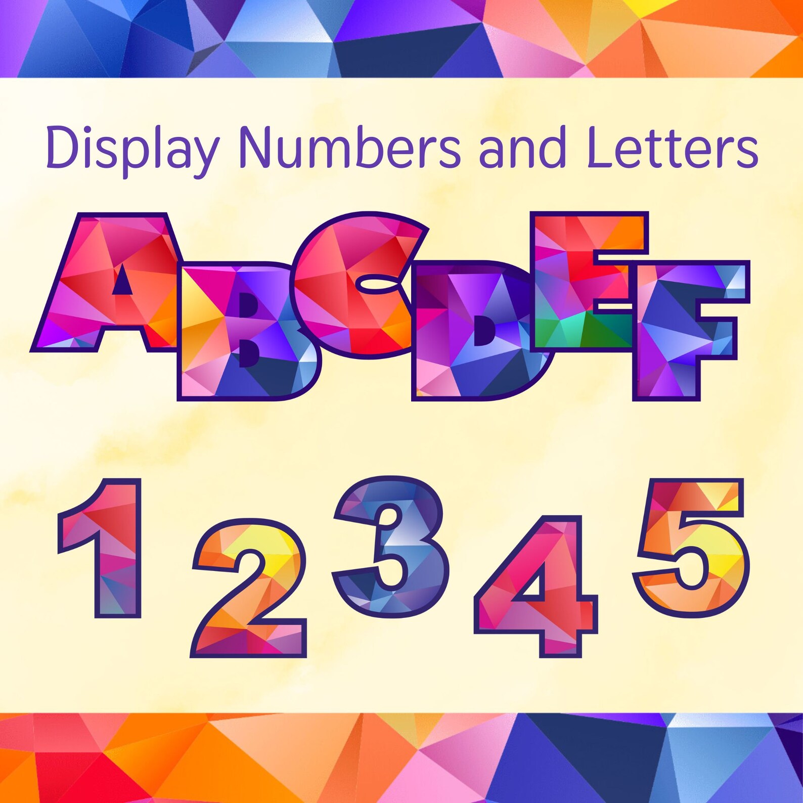 Jewel Letter and Number Classroom Display - Etsy