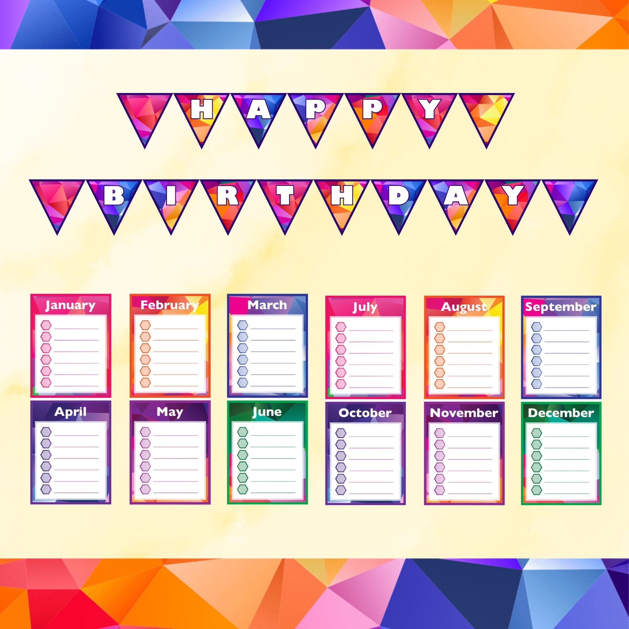 Jewel Classroom Birthday Display - Etsy