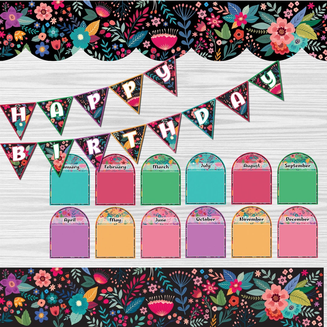 Bloom Classroom Birthday Display - Etsy