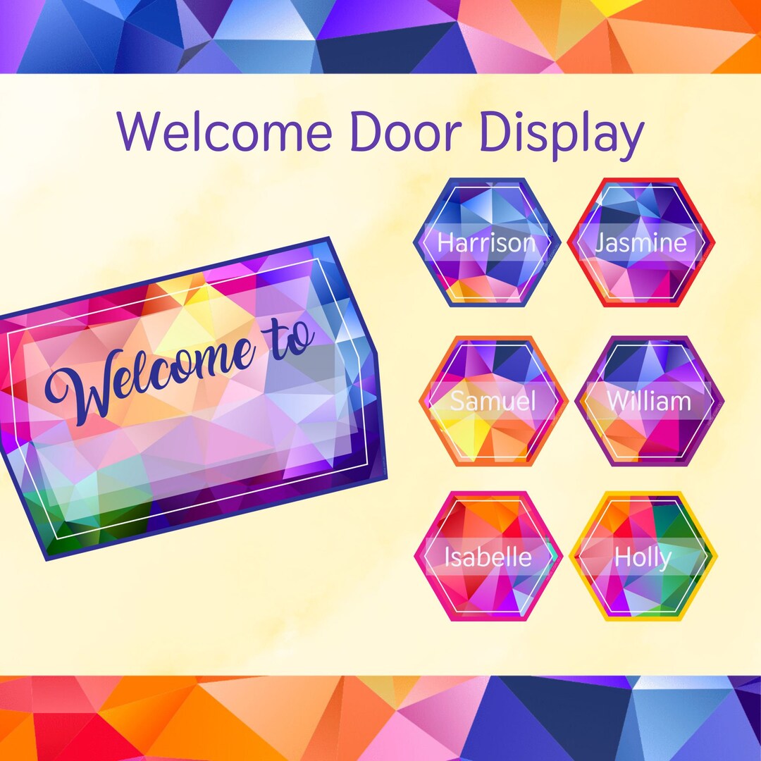 Jewel Welcome Door Classroom Display - Etsy