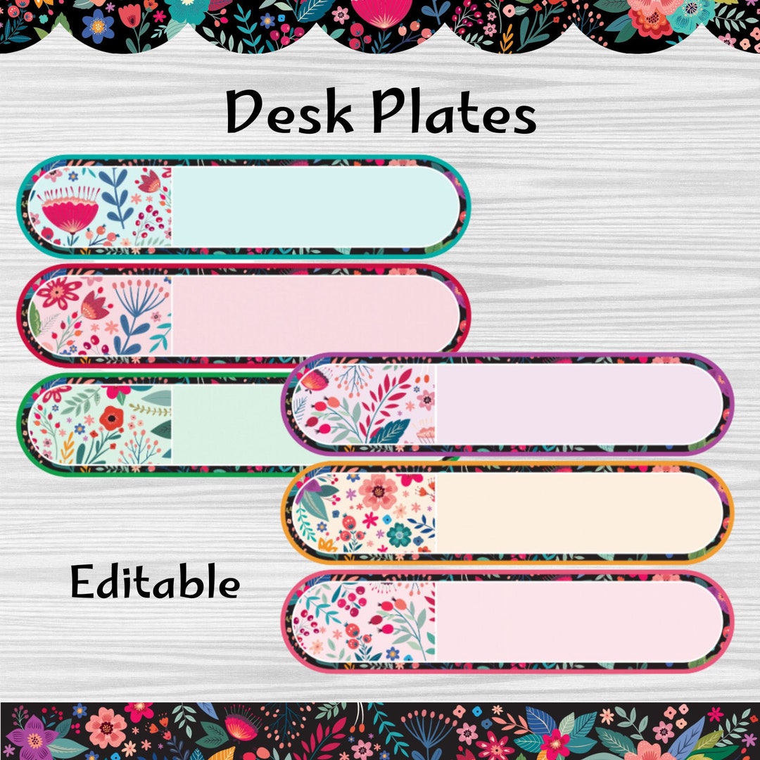 Bloom Classroom Desk Plates - Etsy