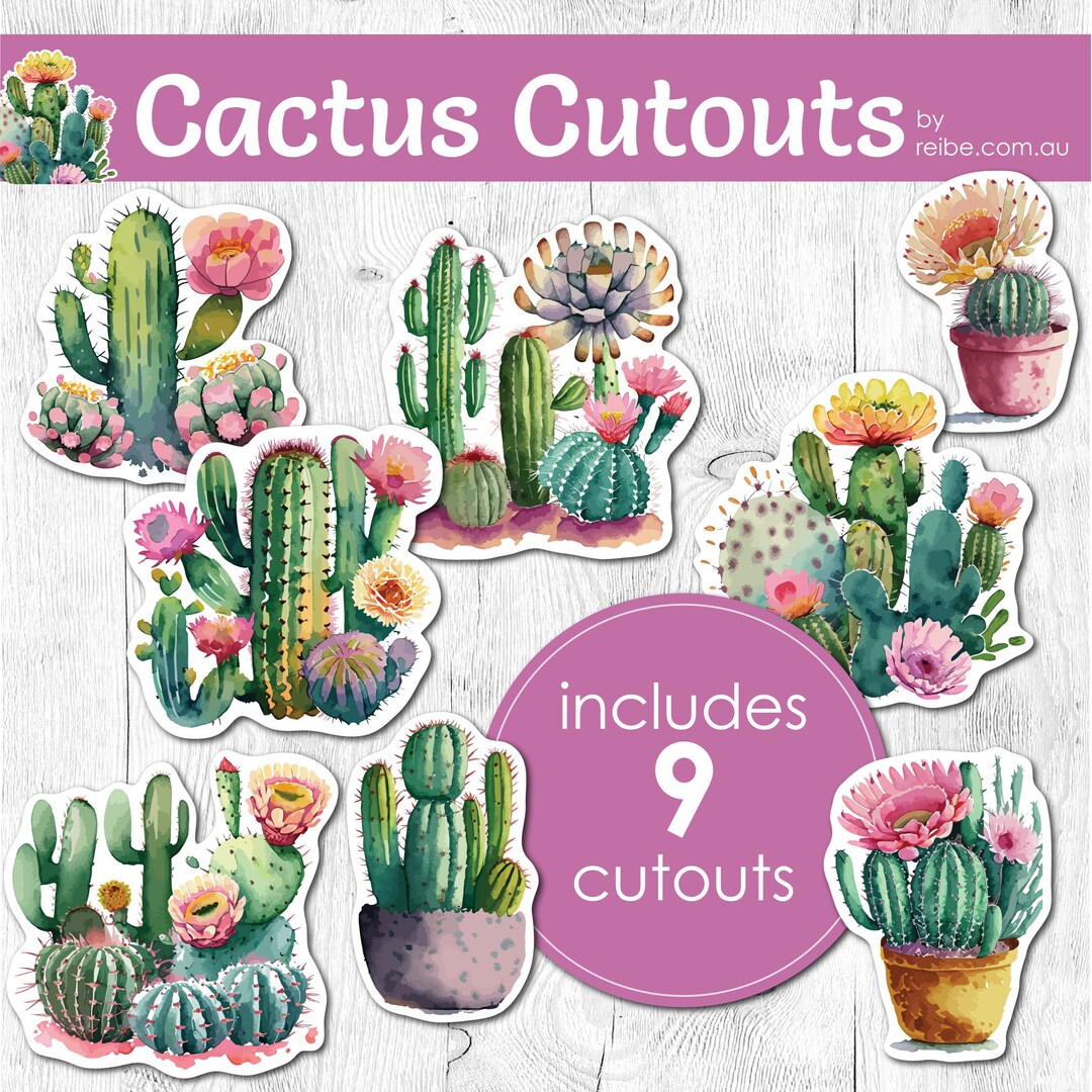 Cactus Classroom Display Cutouts - Etsy