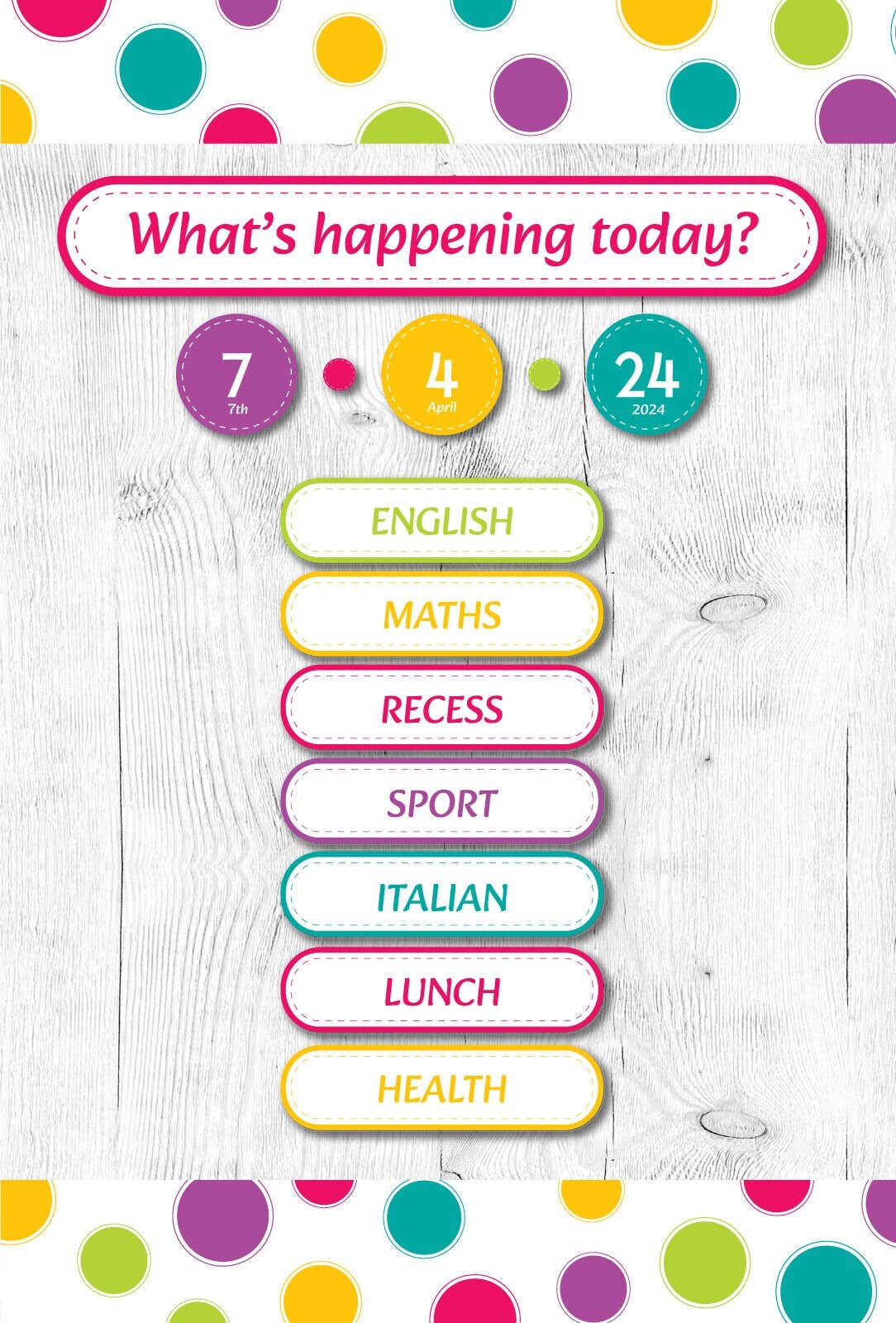 Stitches Daily Schedule Board Classroom Display - Etsy