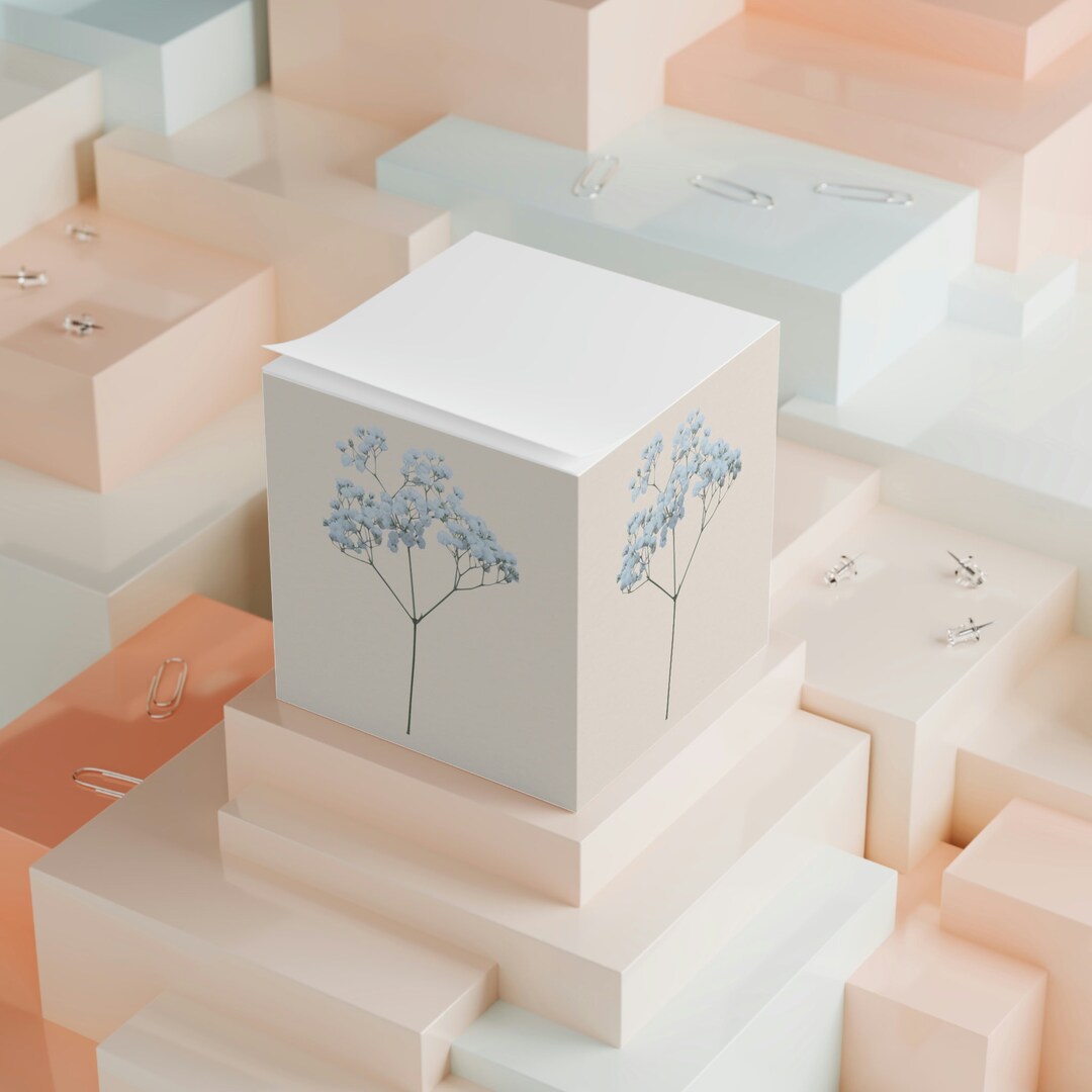 Floral Post-it Cube | Blue - Etsy
