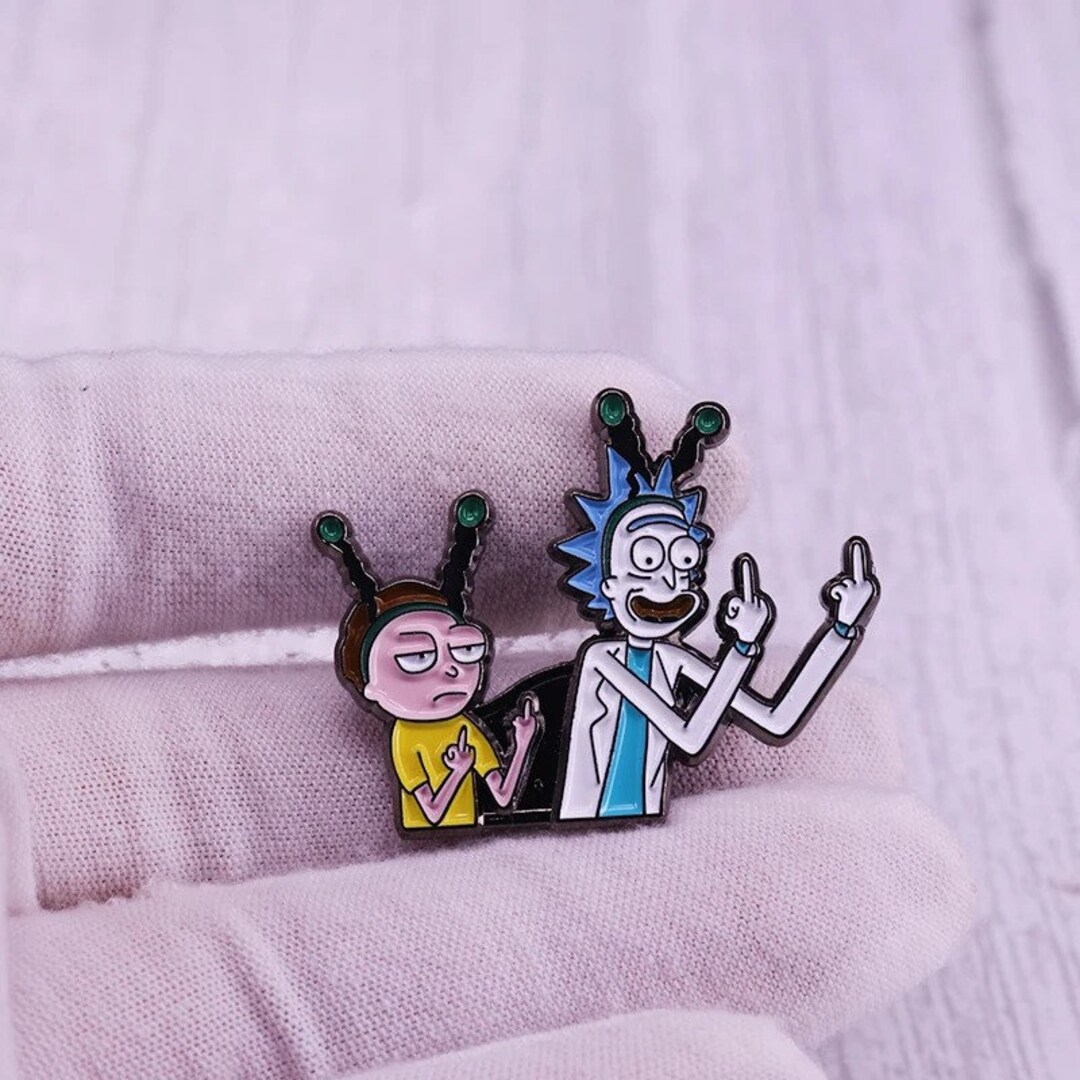 Rick and Morty - the Middle Finger Gesture Enamel Pin - Etsy