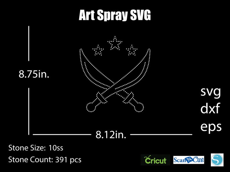 Swords Rhinestone Template SVG | DXF | Cricut, Silhouette | (1095) - Etsy