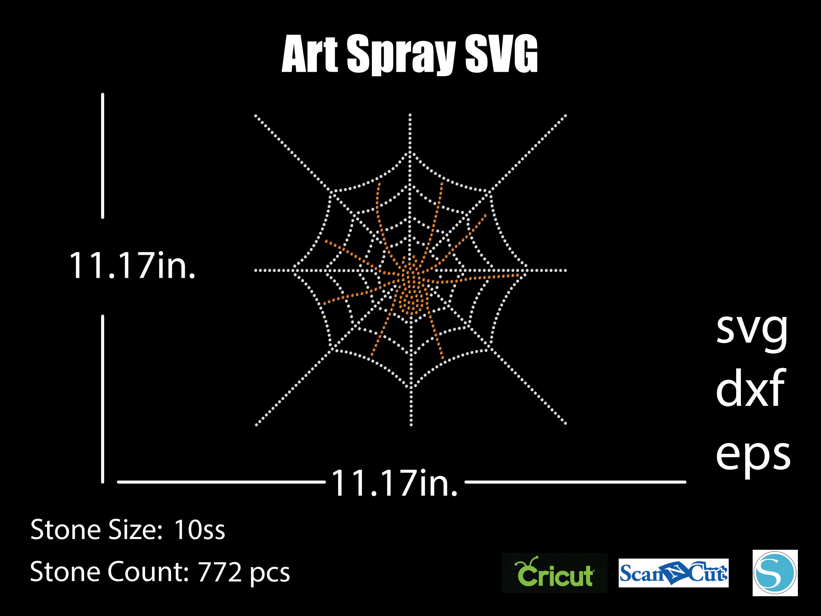 Spider Web Rhinestone Template SVG | DXF | Cricut, Silhouette | (1025 ...