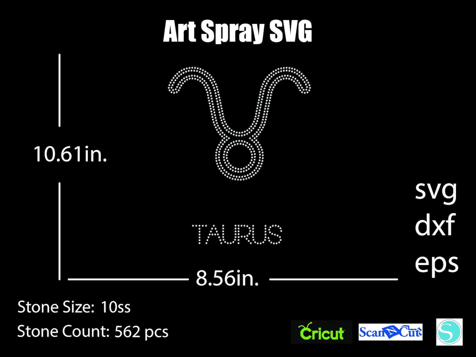 Taurus Rhinestone Template SVG | DXF | Cricut, Silhouette | (1158) - Etsy