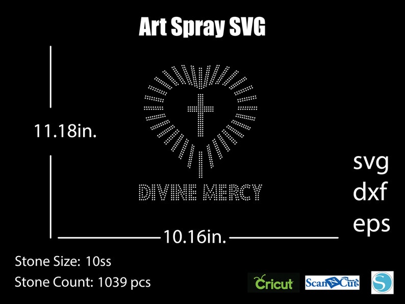 Divine Mercy Rhinestone Template SVG | DXF | Cricut, Silhouette | (1060 ...