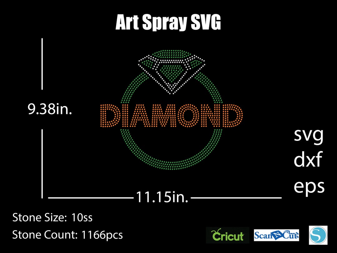 Diamond Rhinestone Template SVG | DXF | Cricut, Silhouette | (1064) - Etsy