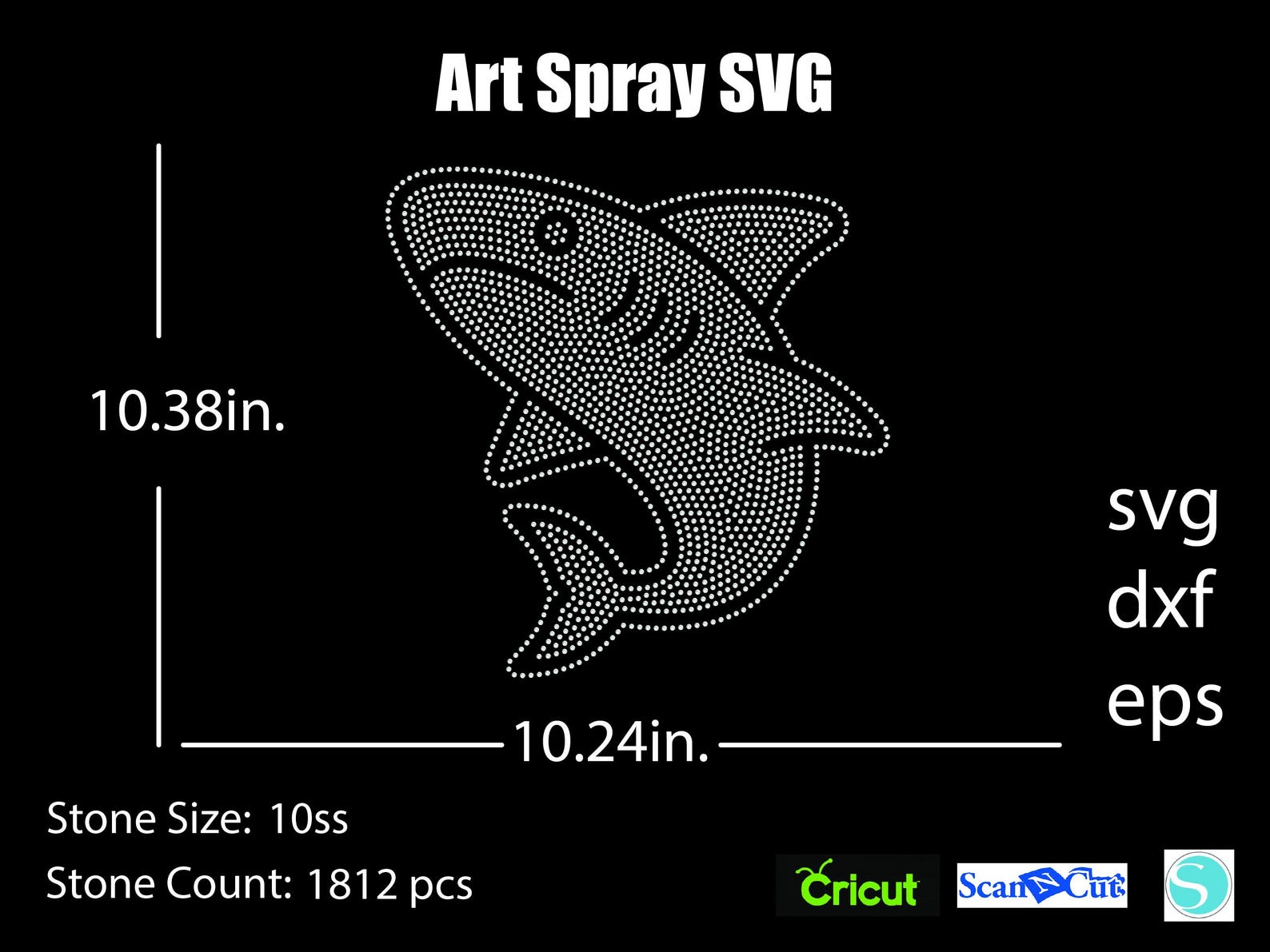 Shark Rhinestone Template SVG | DXF | Cricut, Silhouette | (1152) - Etsy