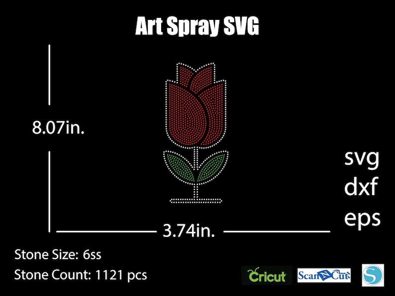 Rose Rhinestone Template SVG | DXF | Cricut, Silhouette | (1085) - Etsy