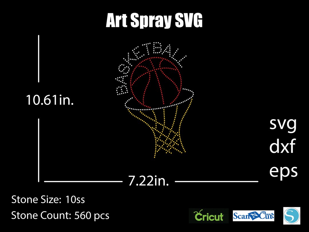 Basketball Rhinestone Template SVG | DXF | Cricut, Silhouette | (1071 ...