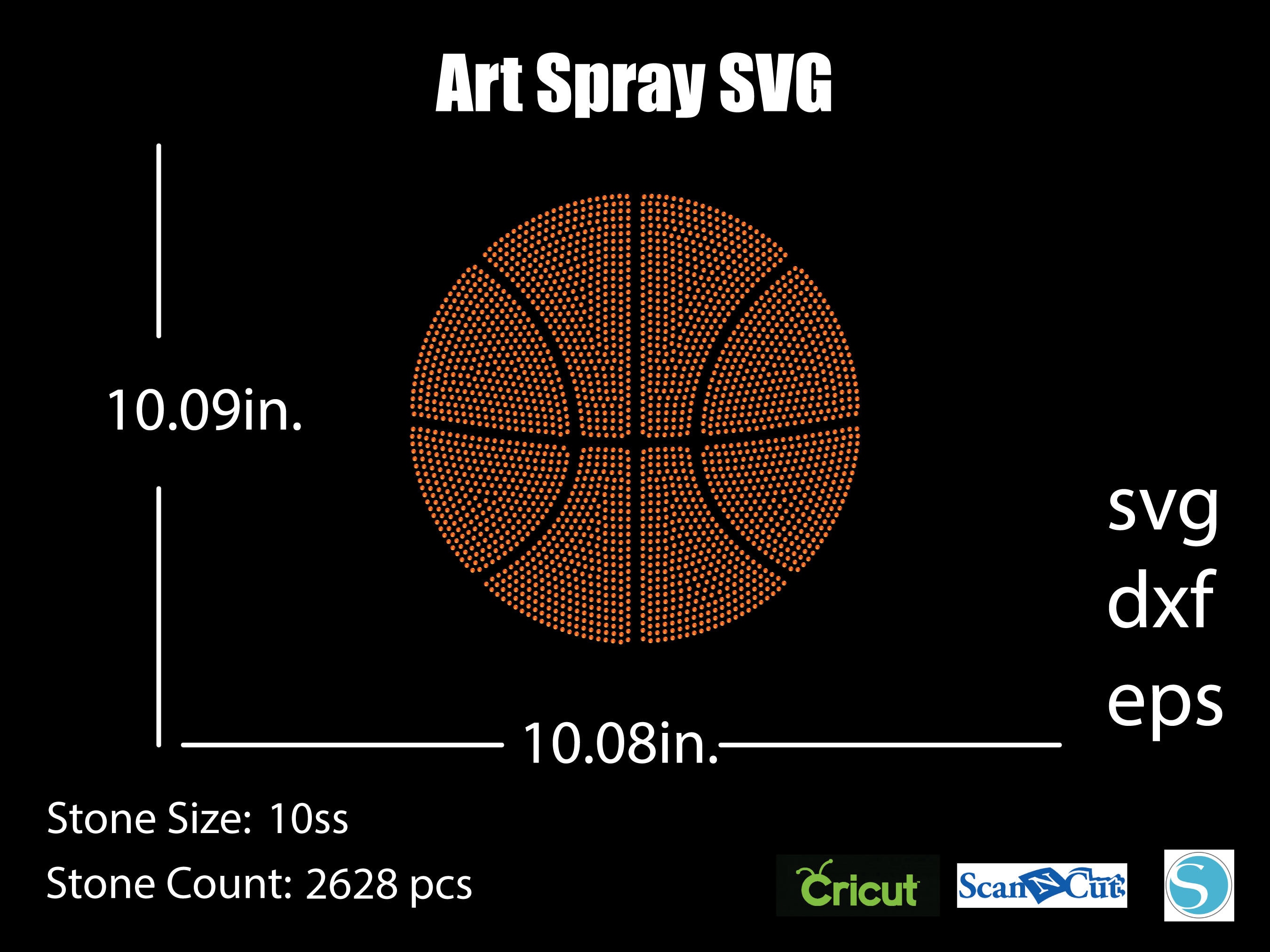 Basketball Rhinestone Template SVG | DXF | Cricut, Silhouette | (1038 ...