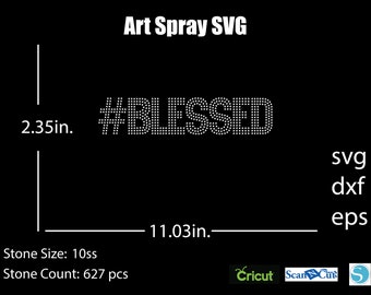 Blessed Life Rhinestone Template SVG | DXF | EPS | Cricut, Silhouette ...