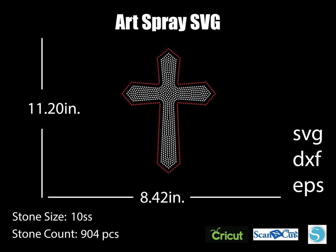 Cross Rhinestone Template SVG | DXF | Cricut, Silhouette | (1032) - Etsy