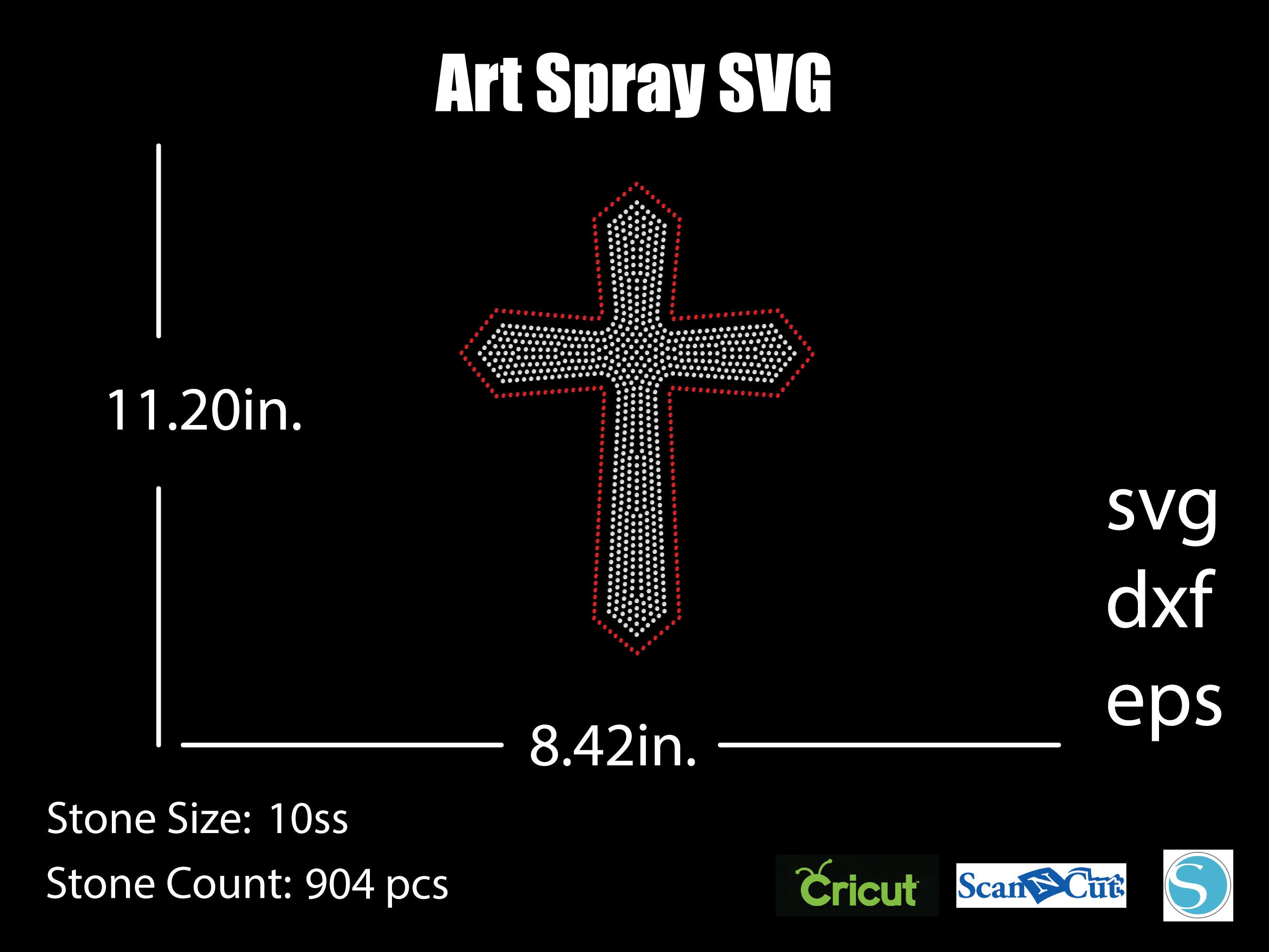 Cross Rhinestone Template SVG | DXF | Cricut, Silhouette | (1032) - Etsy