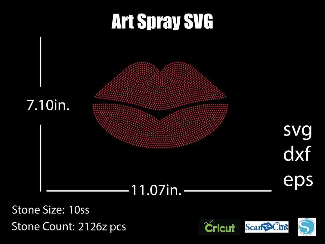 Lips Rhinestone Template SVG | DXF | Cricut, Silhouette | (1101) - Etsy