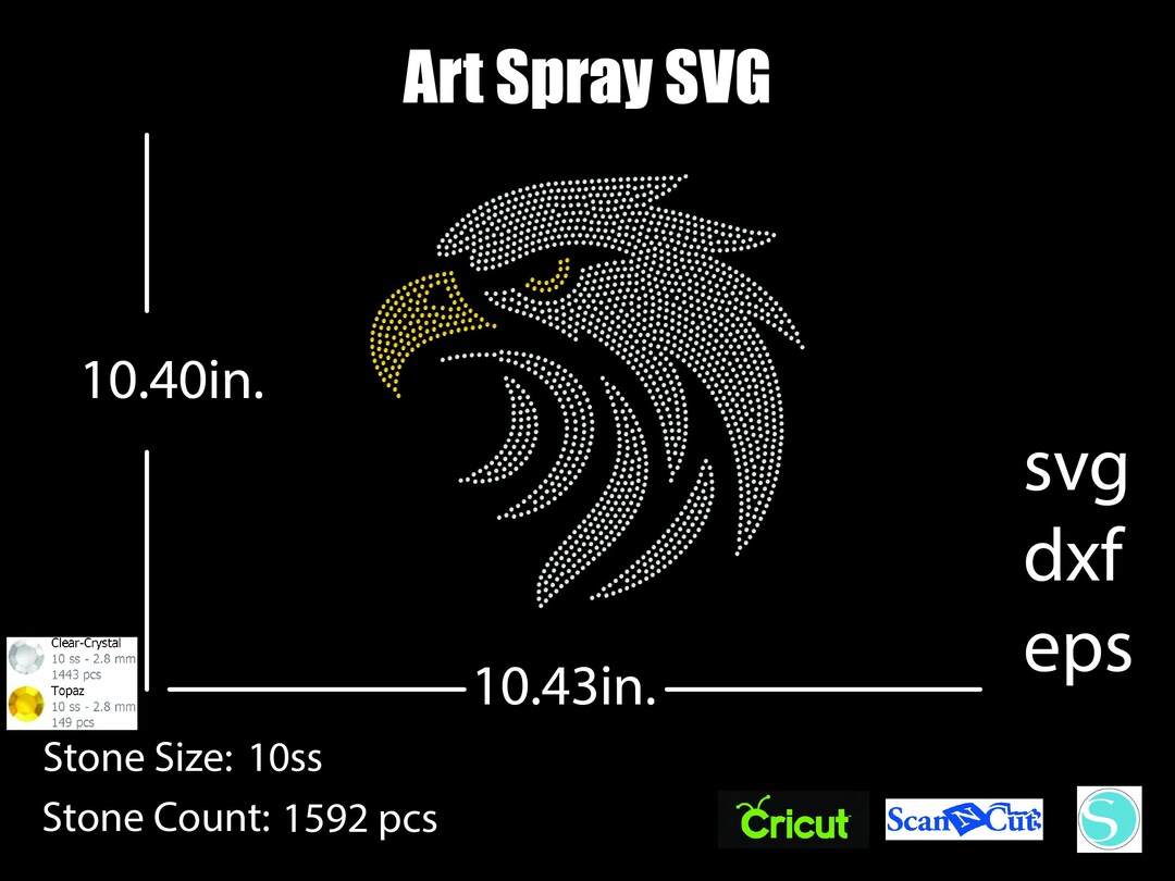 Eagle Rhinestone Template SVG | DXF | Cricut, Silhouette | (1308) - Etsy