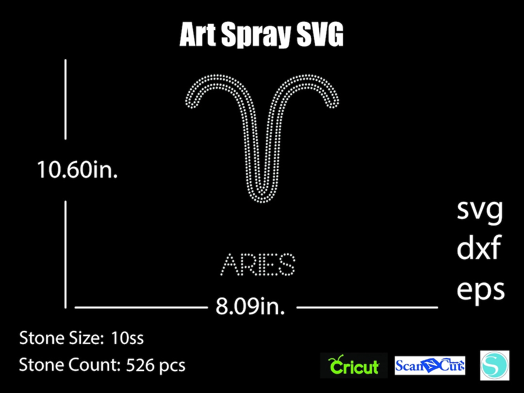 Aries Rhinestone Template SVG | DXF | Cricut, Silhouette | (1157) - Etsy