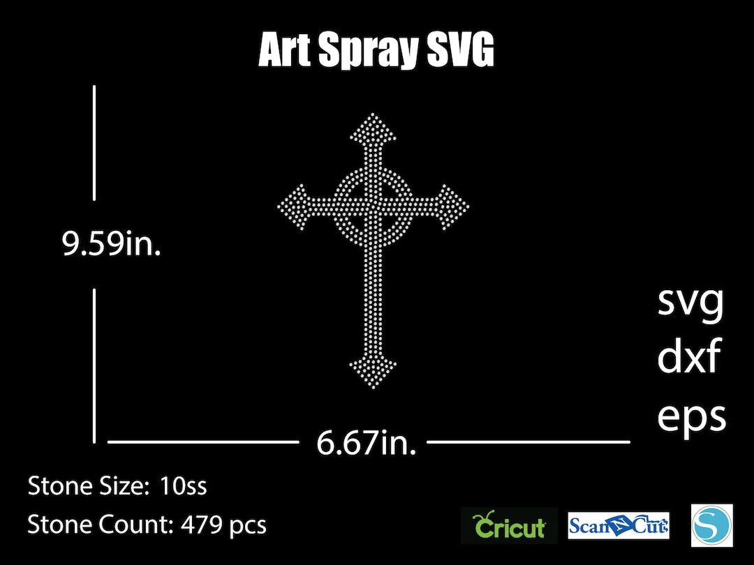 Cross Rhinestone Template SVG | DXF | Cricut, Silhouette | (1031) - Etsy