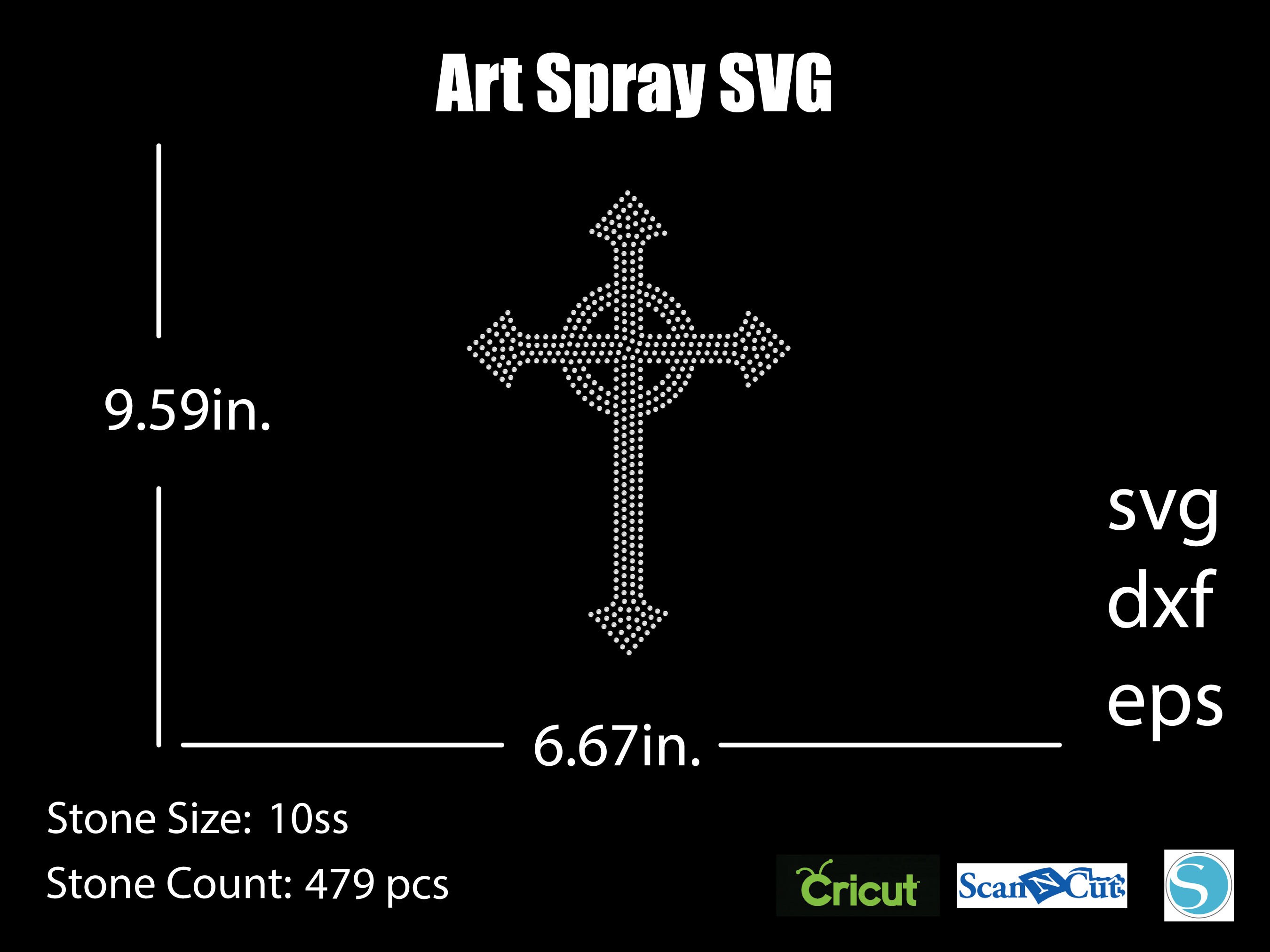 Cross Rhinestone Template SVG | DXF | Cricut, Silhouette | (1031) - Etsy