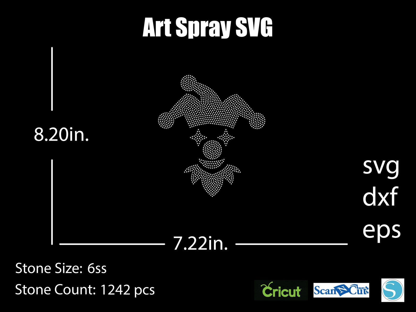 Clown Rhinestone Template SVG | DXF | Cricut, Silhouette | (1081) - Etsy