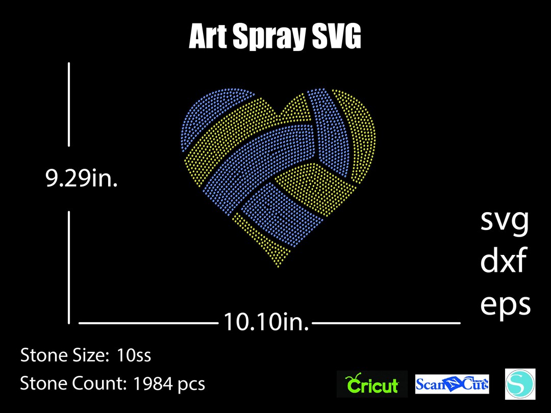 Volleyball Rhinestone Template SVG | DXF | Cricut, Silhouette | (1118 ...