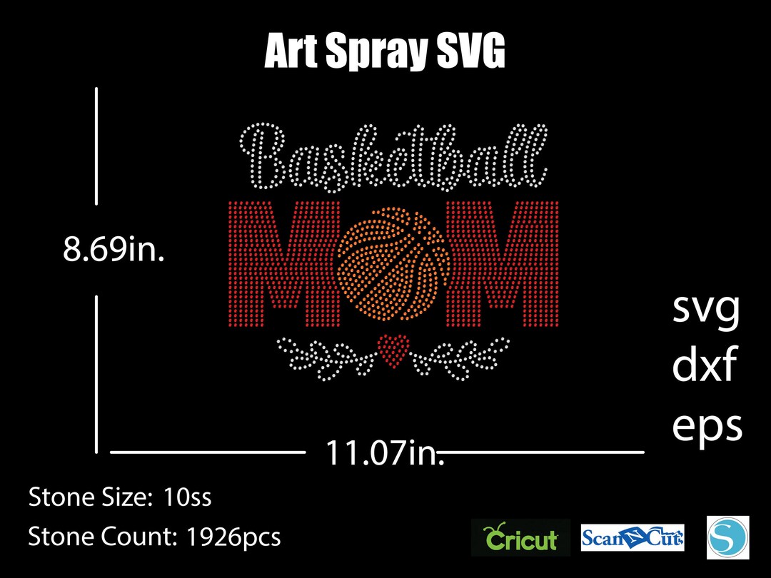 Basketball Mom Rhinestone Template SVG | DXF | Cricut, Silhouette ...
