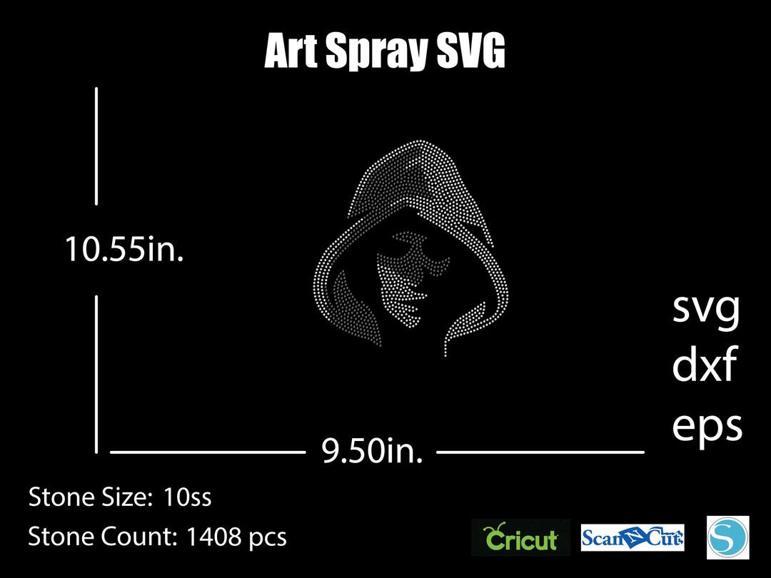 Hoodie Mask Face Rhinestone Template SVG | DXF | Cricut, Silhouette ...