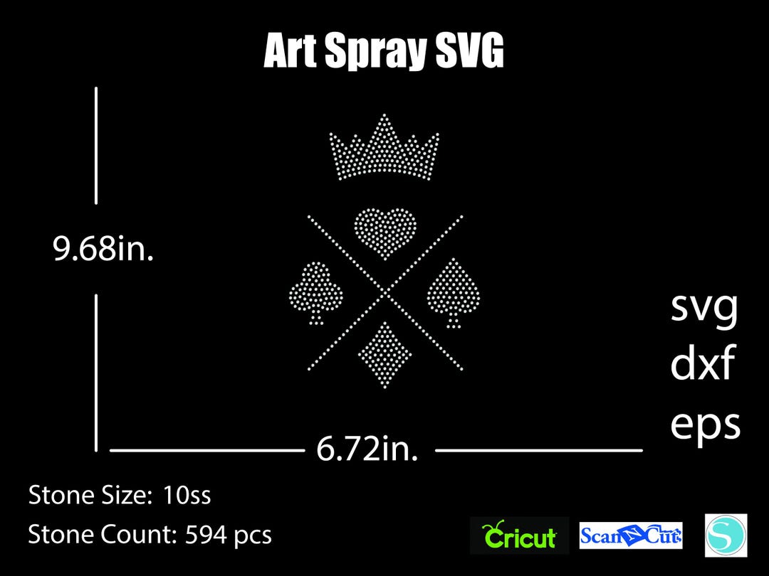 Poker King Rhinestone Template SVG | DXF | Cricut, Silhouette | (1194 ...