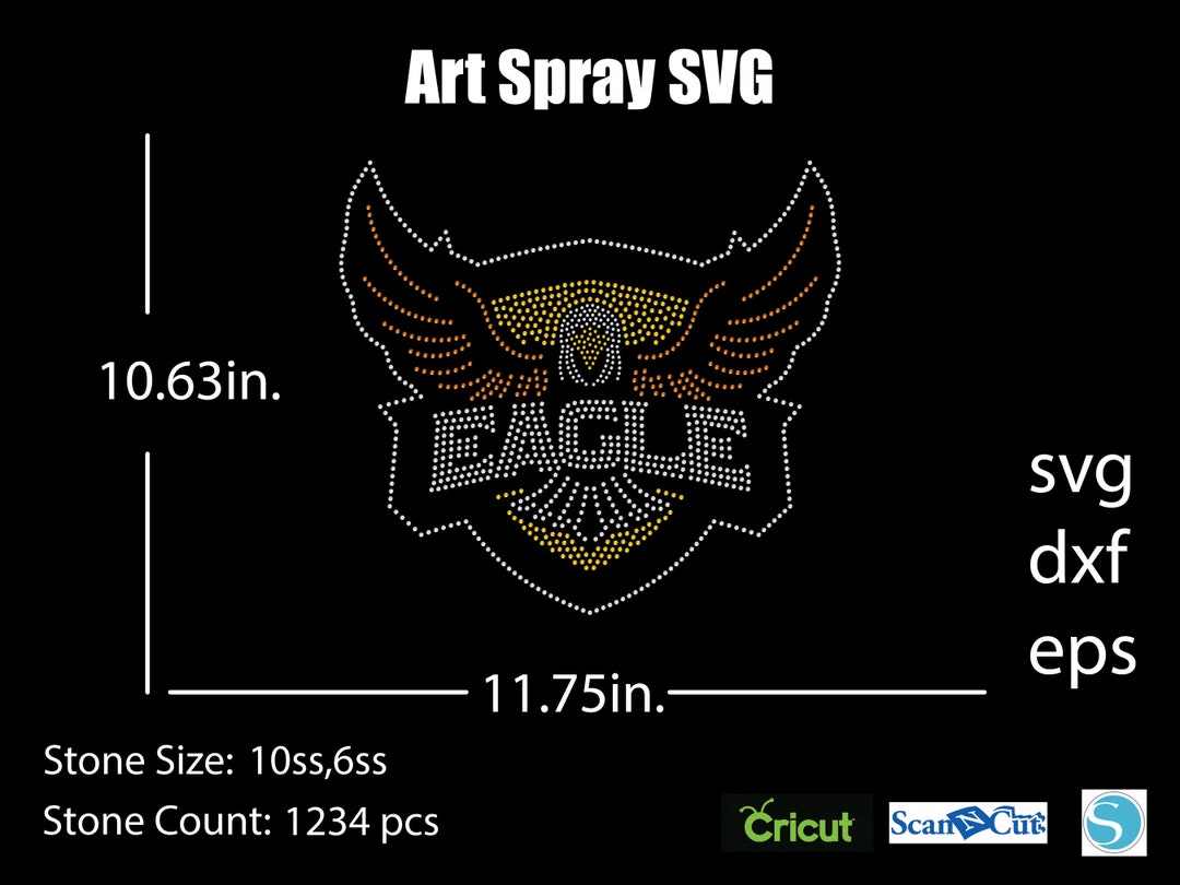 Eagle Rhinestone Template SVG | DXF | Cricut, Silhouette | (1010) - Etsy