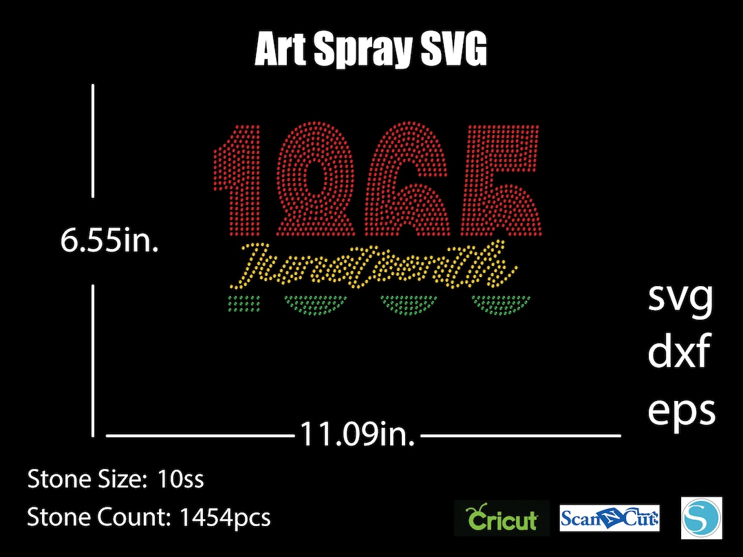 Juneteenth 1865 Rhinestone Template SVG | DXF | Cricut, Silhouette ...