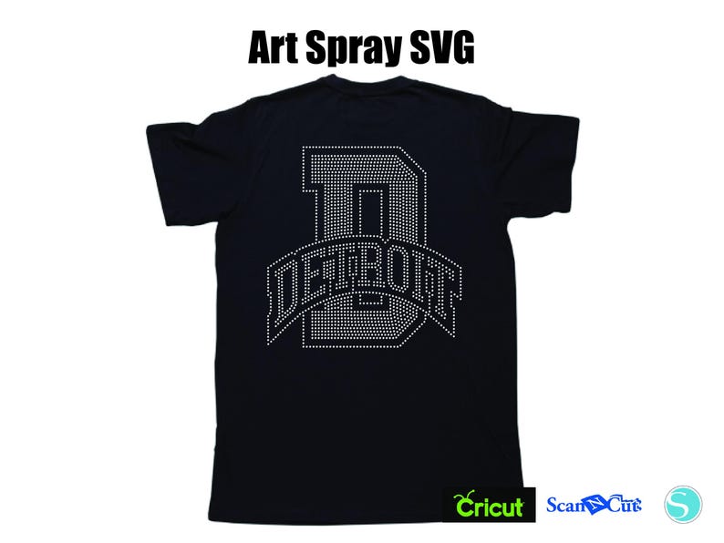 Detroit Rhinestone Template SVG | DXF | Cricut, Silhouette | (1228) - Etsy