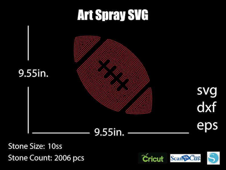 Football Rhinestone Template SVG | DXF | Cricut, Silhouette | (1069) - Etsy