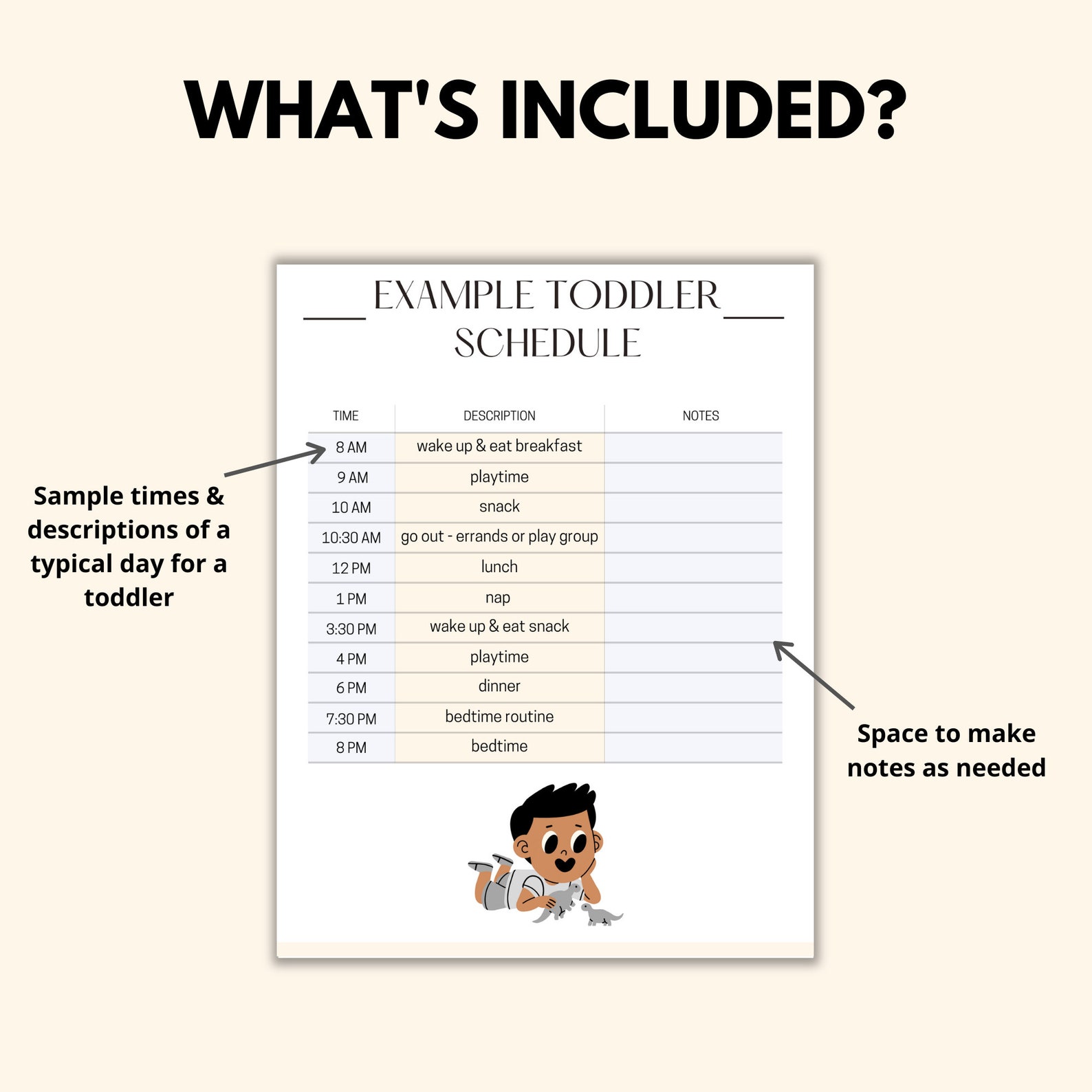 Toddler Schedule Printable, Toddler Routine PDF, Toddler Schedule ...