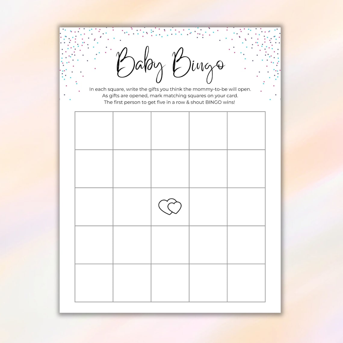 Baby Bingo Blank Shower Game Printable, Baby Shower Bingo Cards ...