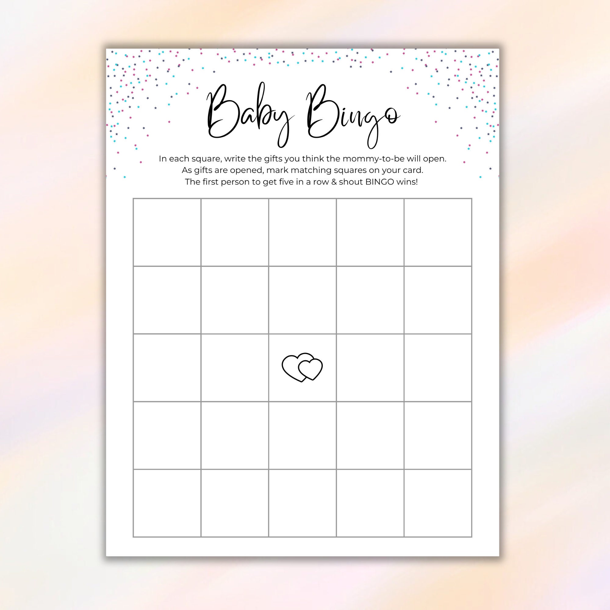 Baby Bingo Blank Shower Game Printable, Baby Shower Bingo Cards ...