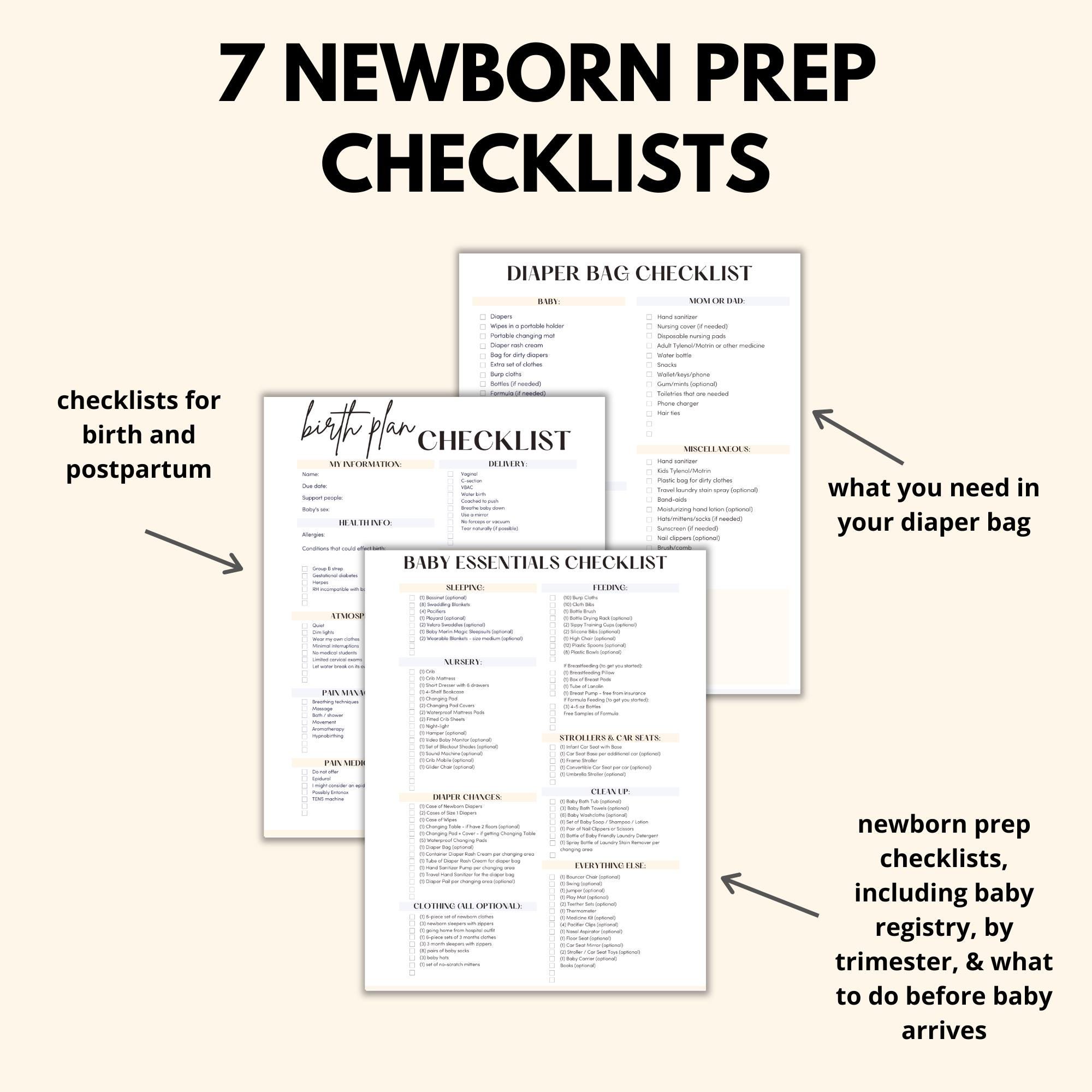 Newborn Baby Planner Printable, New Mom Planner, Newborn Planning ...