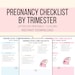 Trimester Checklist Pregnancy Printable, Pregnancy Tracker to Do List ...